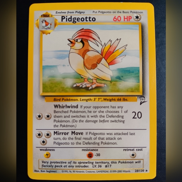 Pokemon | Toys | Pidgeotto Pokemon Card Base Set 2 283 Rare Nonholo ...